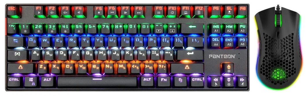 Купить игровой комплект panteon gs800 black (механическая клавиатура ...