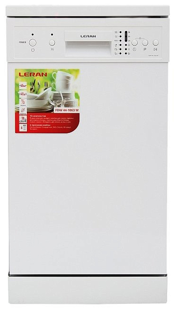 Купить посудомоечная машина 45 см leran fdw 44-1063 w, белый в ...