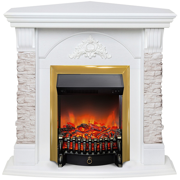 Купить камин угловой (портал athena corner gr std/eug/25*5 wt-511+ очаг realflame fobos-s lux br ...